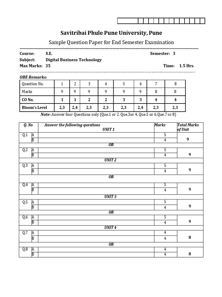 Digital Business Technology Exam Paper | PDF