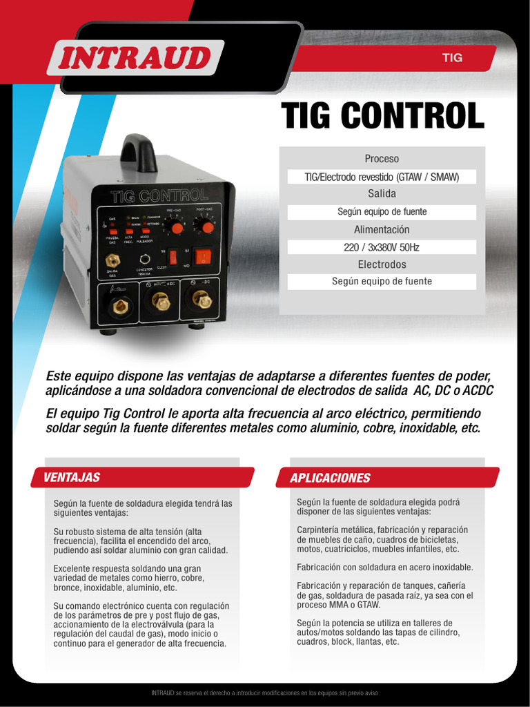 Ventajas y Aplicaciones del Tig Control | PDF | Soldadura | Construcción