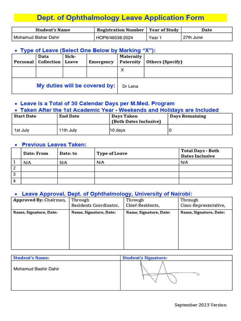 Leave Sept 2023 Version Application Form.docx (1) 055309 | PDF