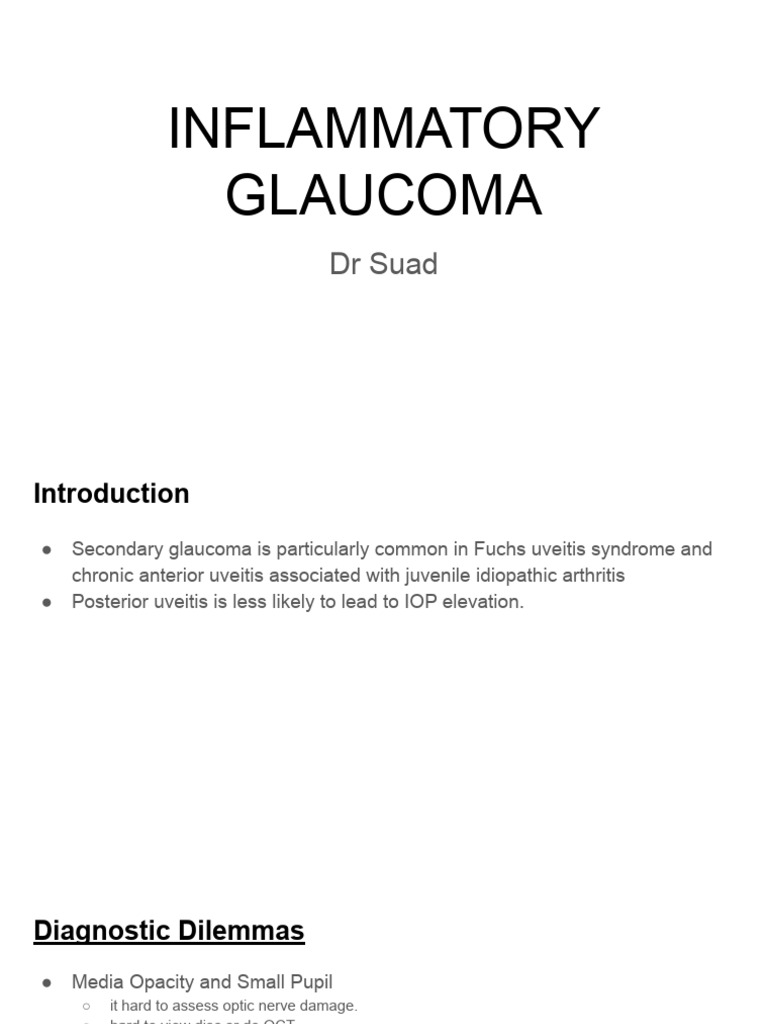 Inflammatory Glaucoma | PDF | Glaucoma | Human Diseases And Disorders