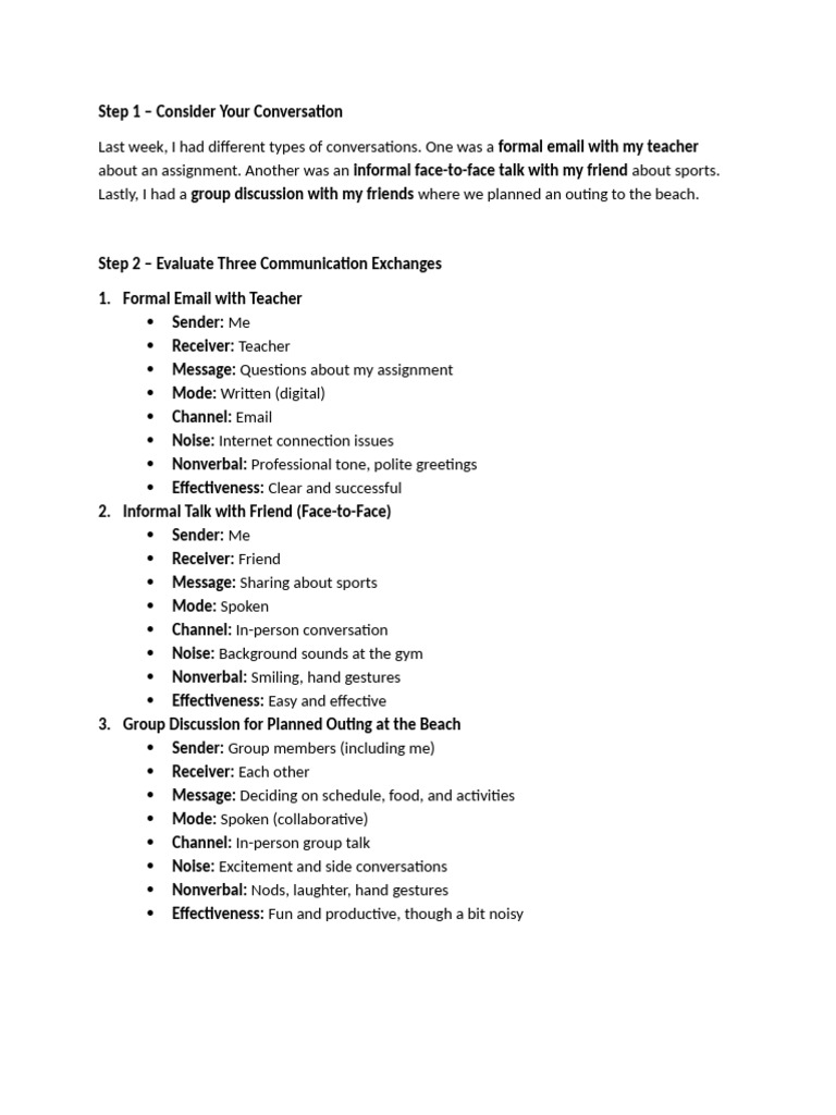 Unit 1 Activity 1 - Communication Project | PDF