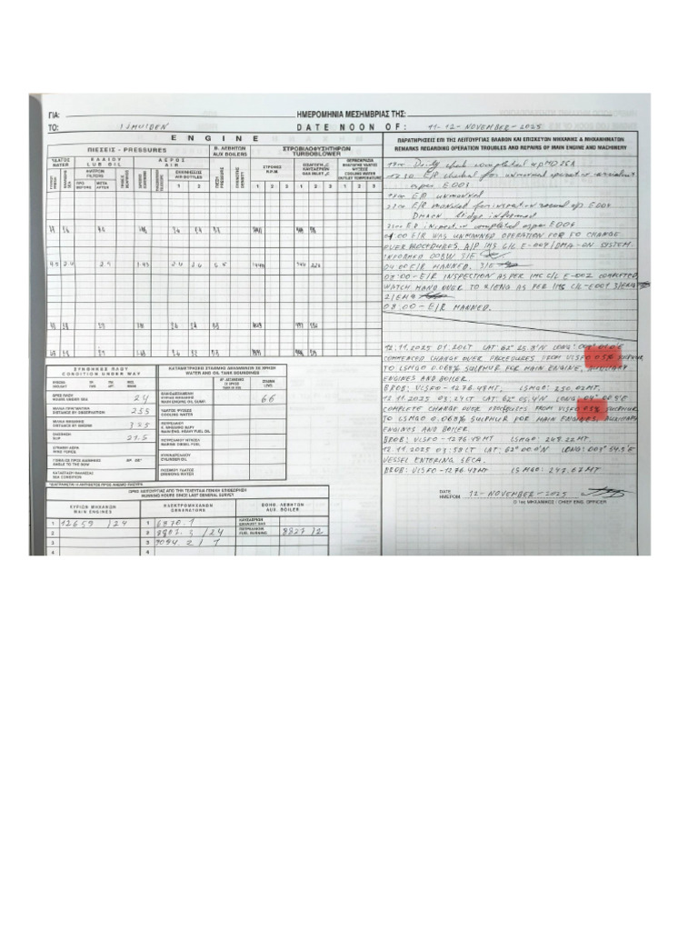 Engine Log Book | PDF