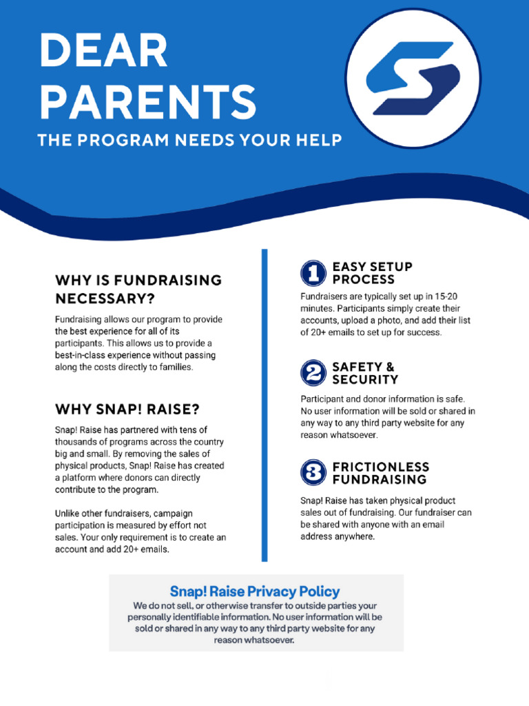 Snap! Raise Parent Flyer | PDF