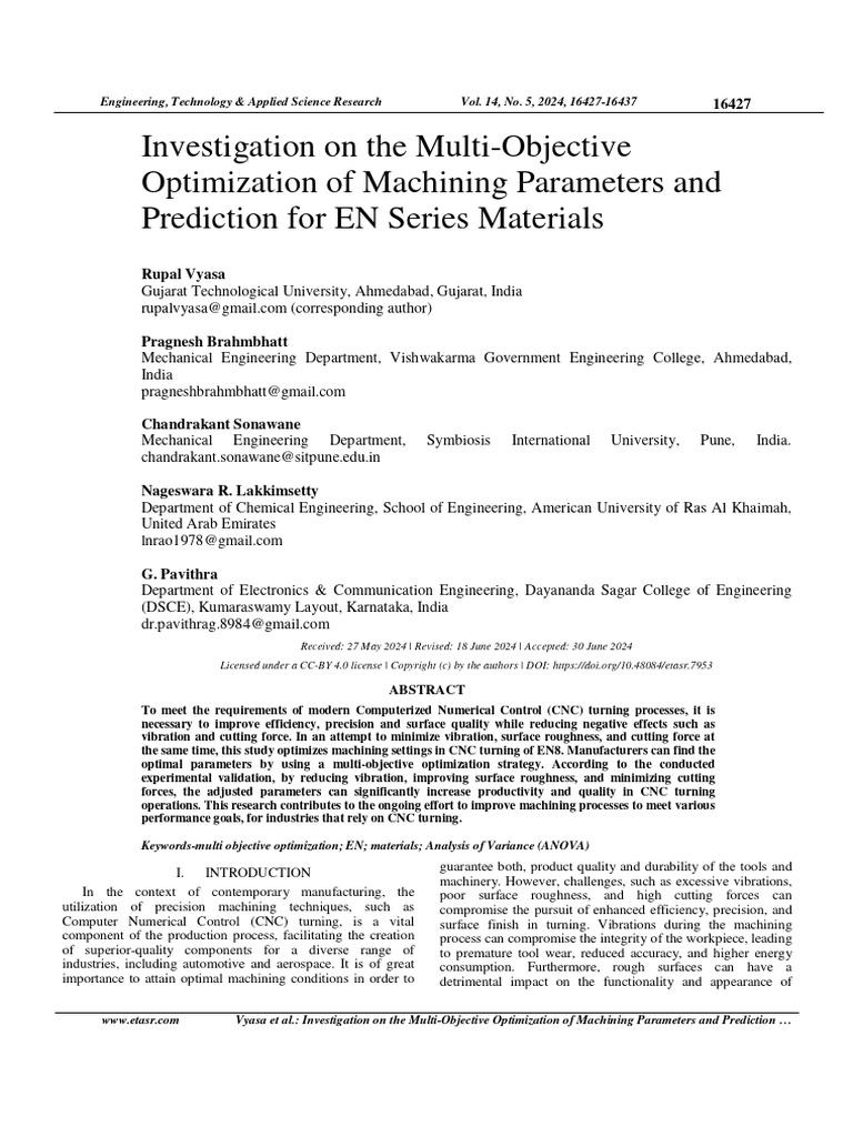 Investigation On The Multi-Objective Optimization | PDF | Errors And ...
