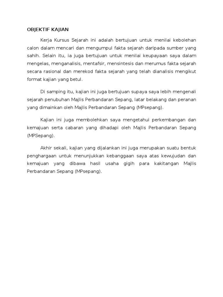 Objektif Kajian | PDF