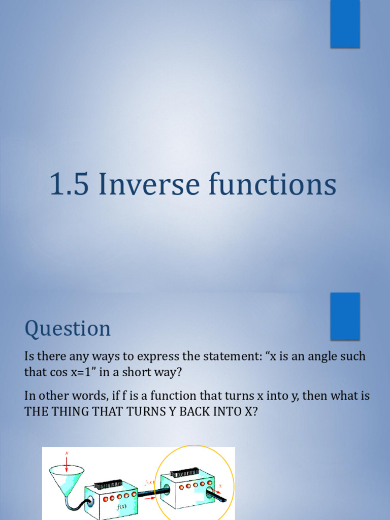 Understanding Inverse Functions | PDF | Trigonometric Functions ...
