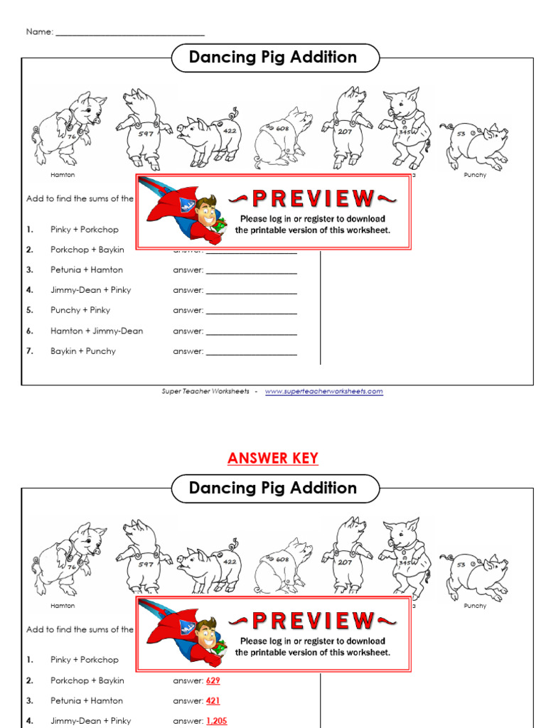 Dancing Pig Addition | PDF