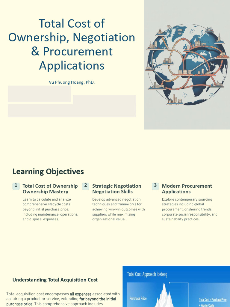 Chapter 6 - TCO, Negotiation, Procurement Application | PDF | Corporate ...
