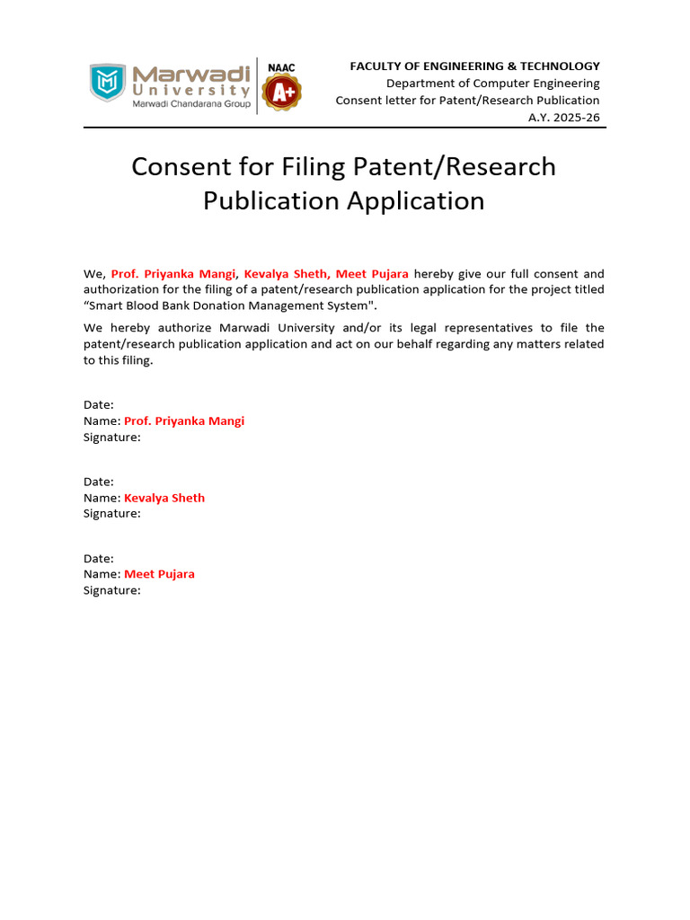 Patent Consent Form | PDF