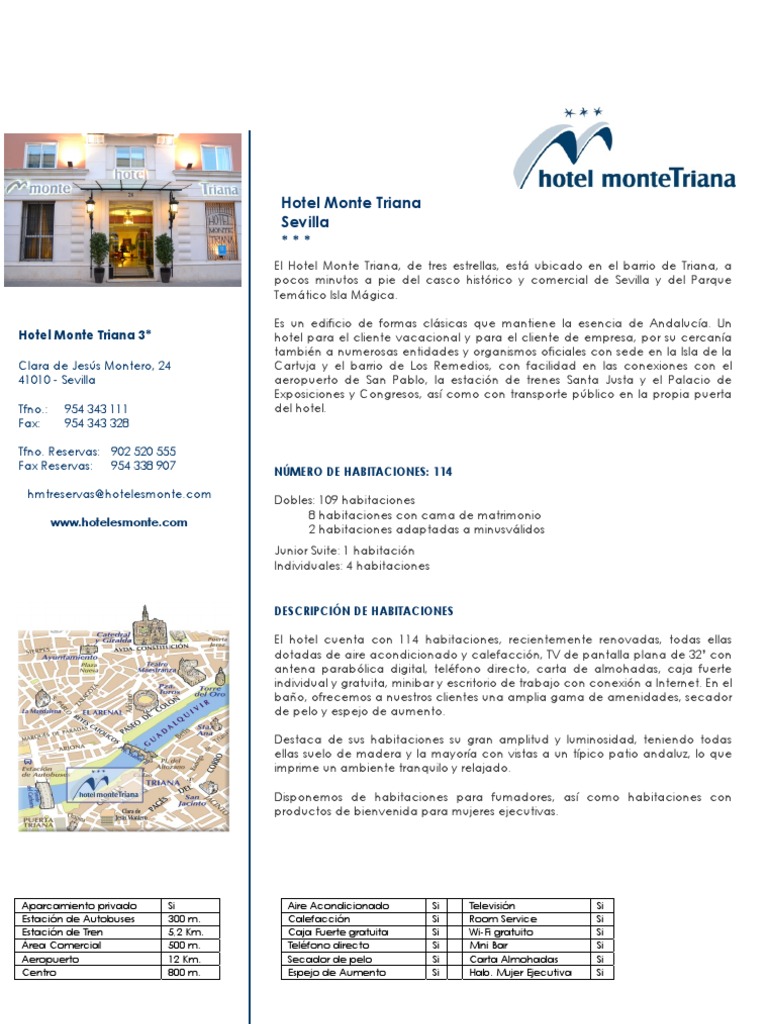 Ficha Técnica Hotel Monte Triana | PDF | Hotel | Sevilla