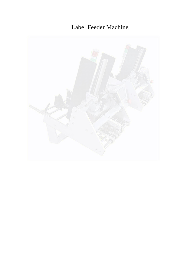 Label Feeder Machine User Manual | PDF | Optical Fiber | Switch