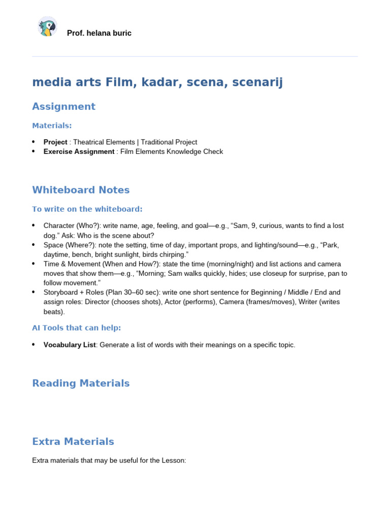 Media Arts Film, Kadar, Scena, Scenarij | PDF | Artificial Intelligence ...