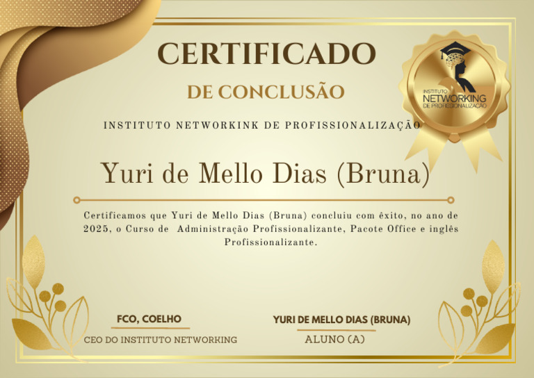 Gold and Brown Elegant Professional Certificate of Appreciation Certificate (5) | PDF