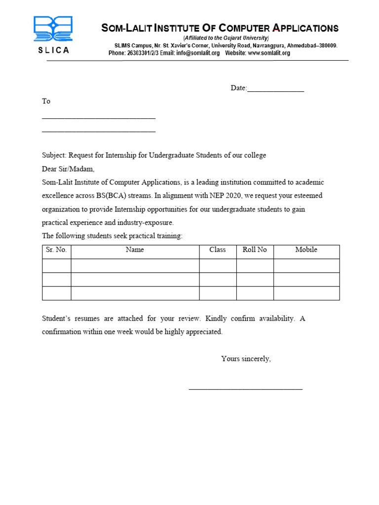 Internship Reco Letter | PDF