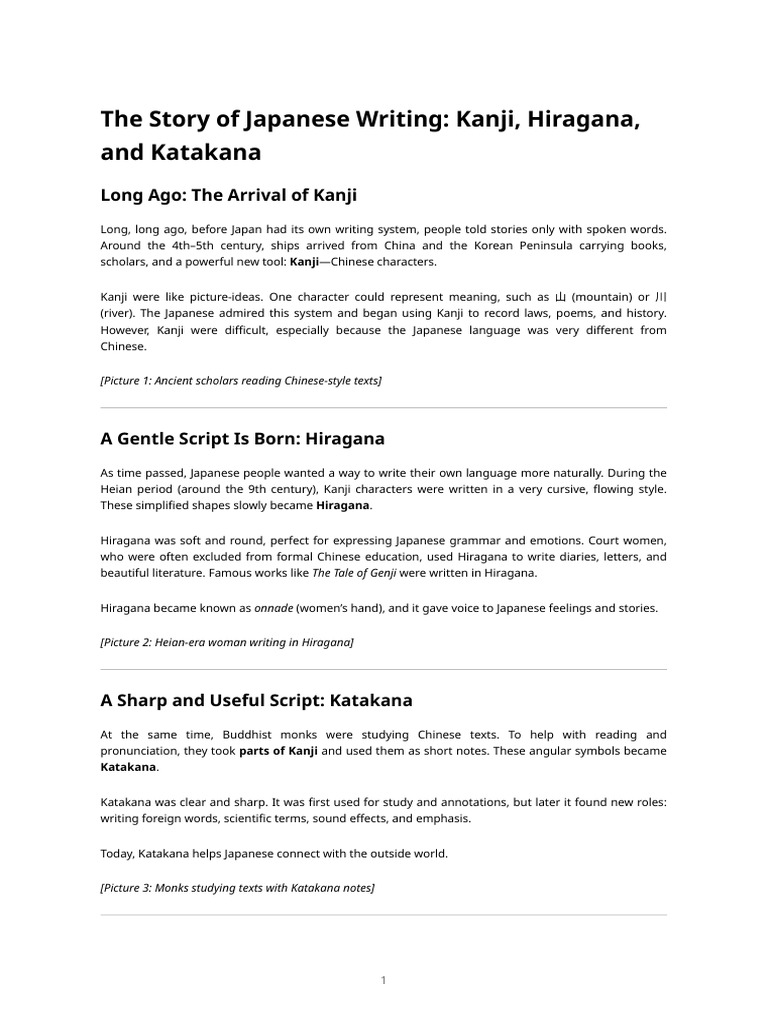 A Story of Japanese Writing Systems | PDF | Japanese Writing System | Kanji