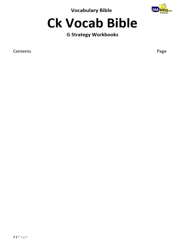 Vocabulary Bible: Roots and Meanings | PDF