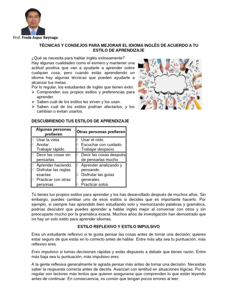 Azpur Reynaga-Técnicas y Consejos para Mejorar El Idioma Inglés de ...