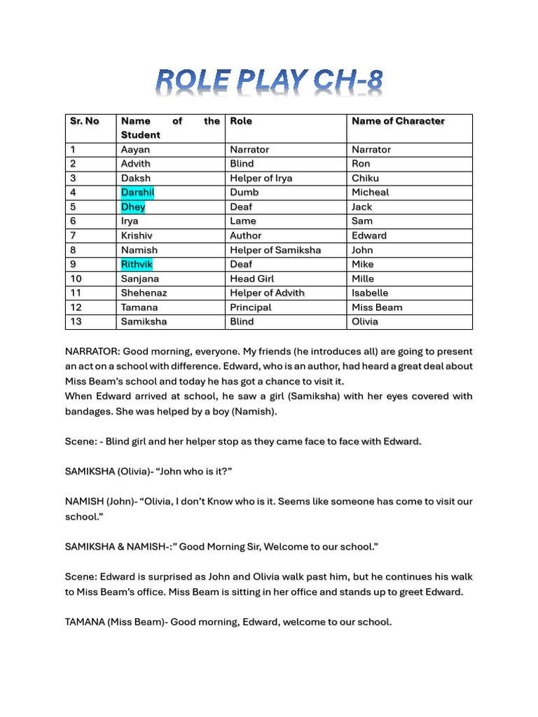 Role Play Completed | PDF