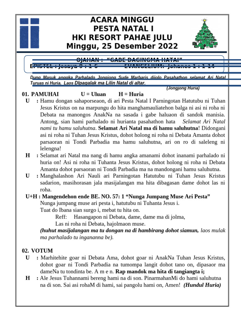 Acara Natal 25 Desember 2022 | PDF