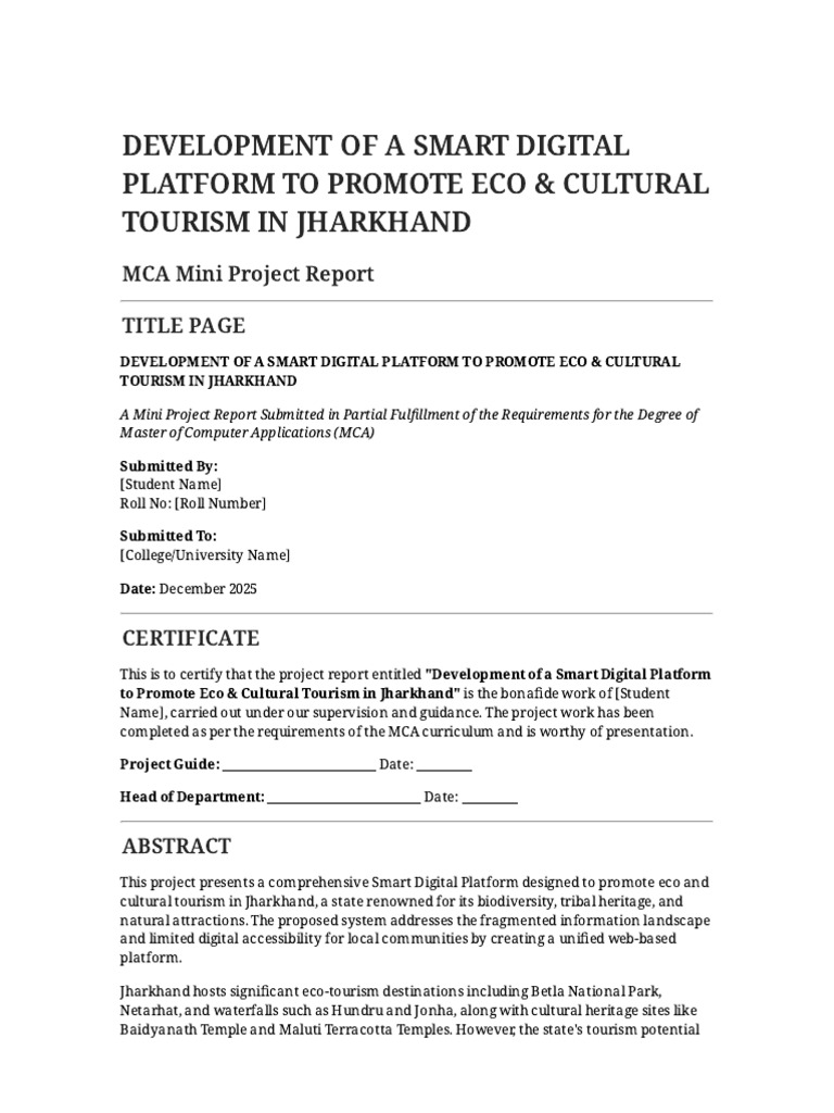 Smart Digital Tourism Platform Thesis | PDF | Databases | Internet Of ...