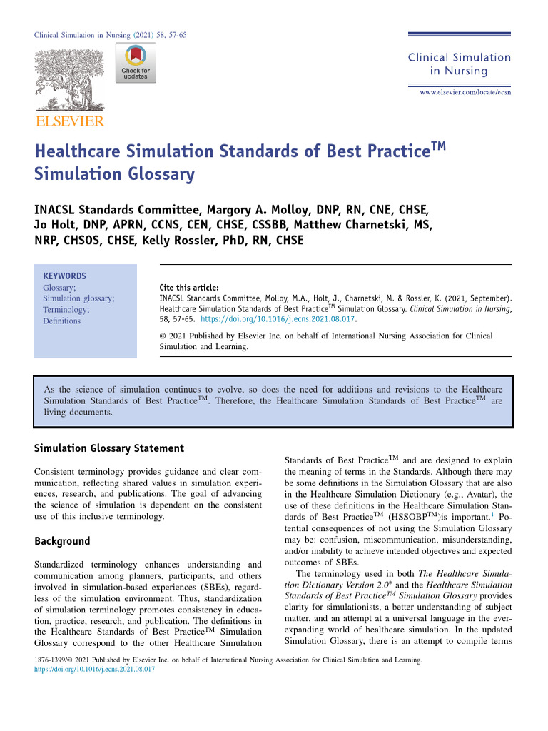 Healthcare Simulation Terminology Guide | PDF | Simulation | Learning