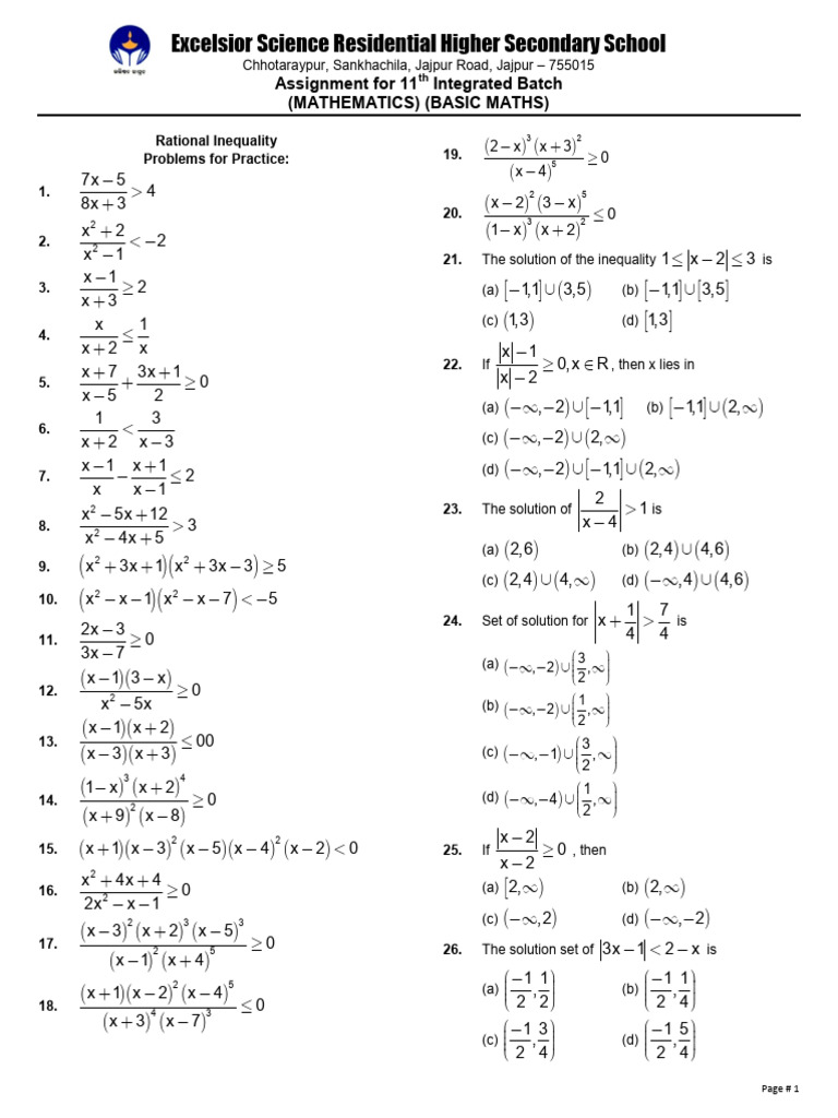 Rational Inequality Practice Problems | PDF | Chess | Chess Theory