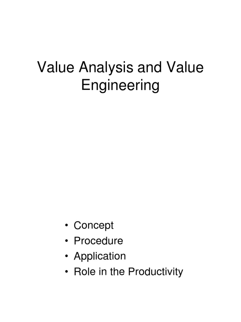 Value Analysis and Engineering Overview | PDF | Brass | Concrete
