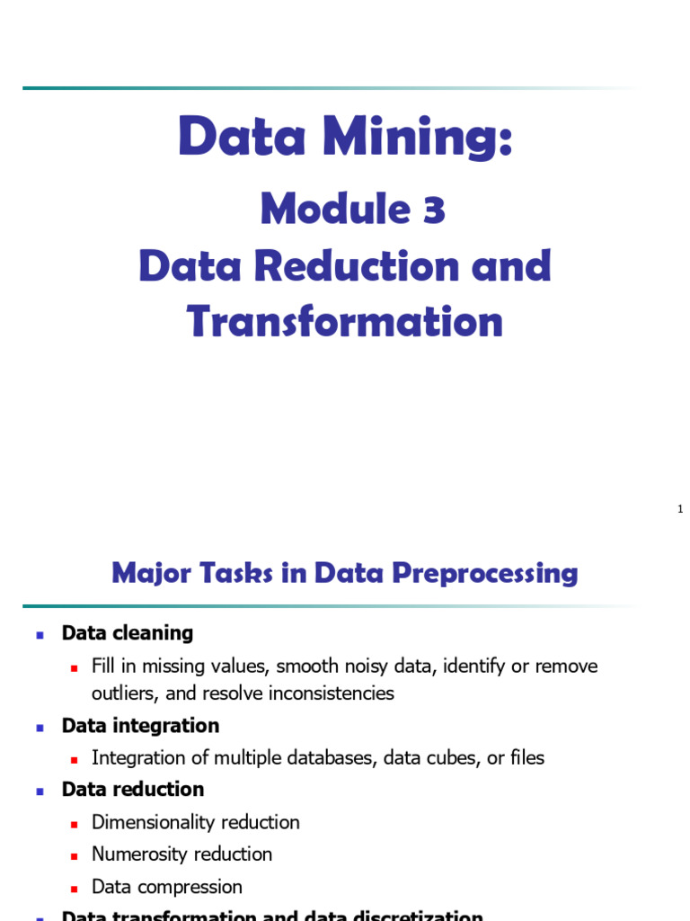 Data Reduction Techniques in Data Mining | PDF | Cluster Analysis ...