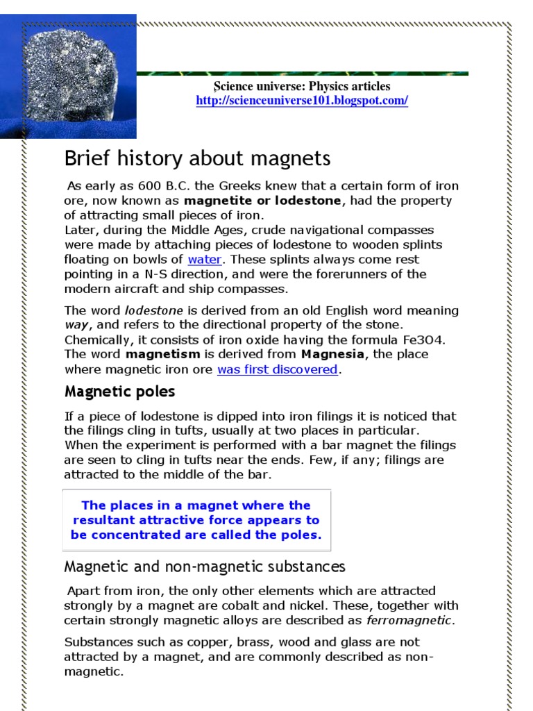 Facts About Magnetism-Part1 | PDF | Magnetism | Magnet