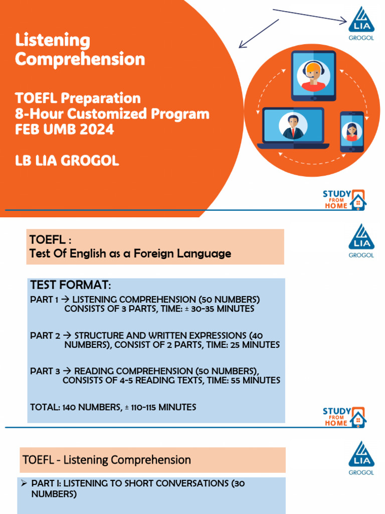 TOEFL Listening Comprehension Guide | PDF | Test Of English As A ...