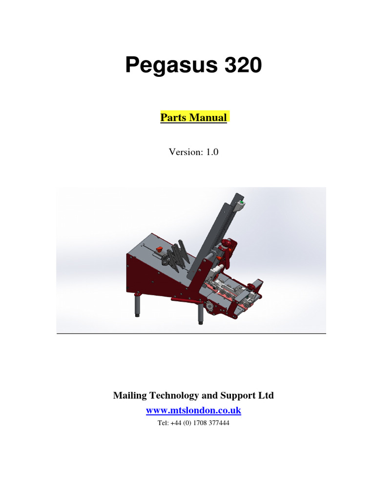 Pegasus 320 Parts Manual Guide | PDF | Electrical Connector | Screw