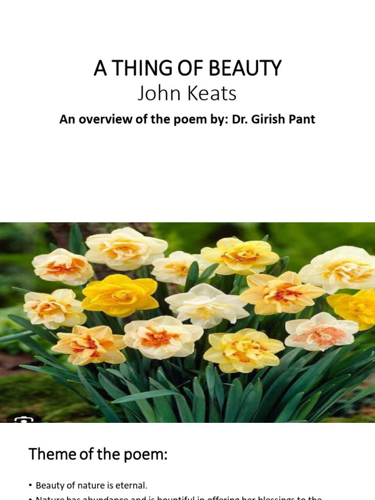 Analyzing Keats' "A Thing of Beauty" | PDF