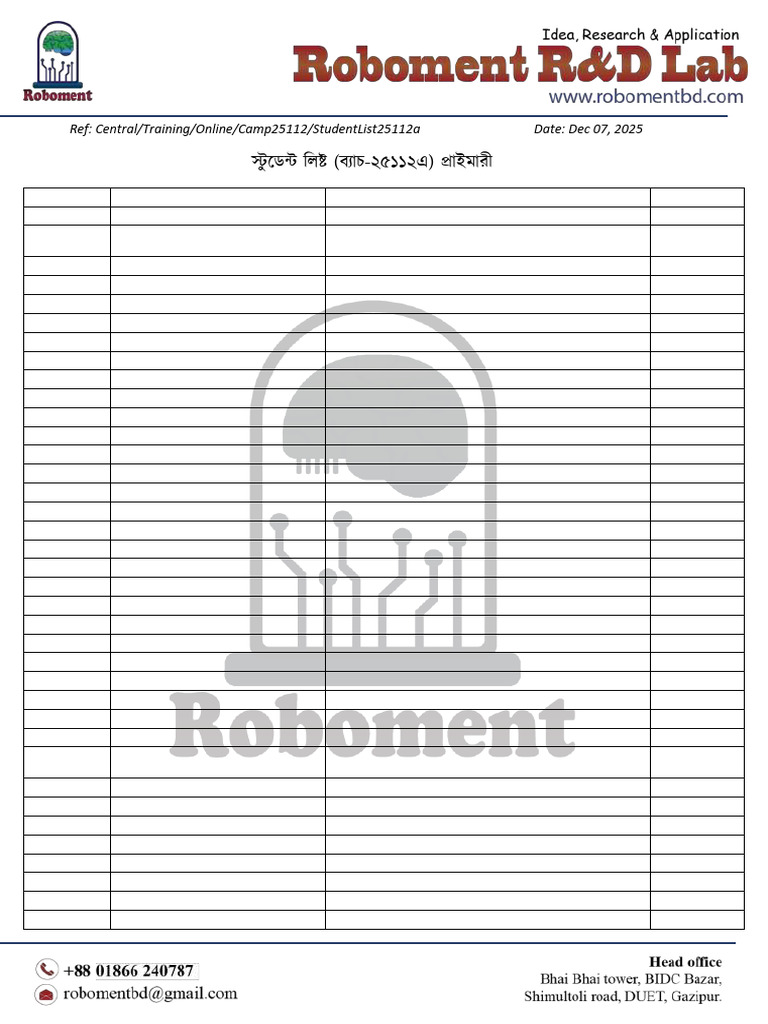 Student List 25112a Update3 | PDF | Dhaka | World Politics