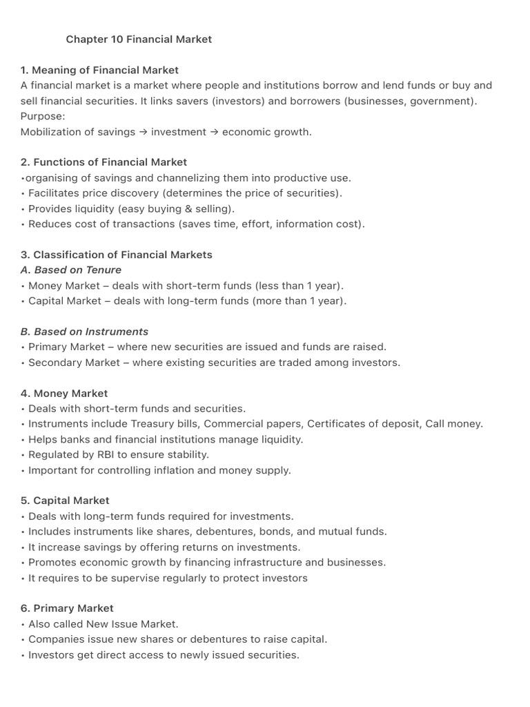 Chapter 10 Financial Market | PDF | Financial Markets | Securities ...