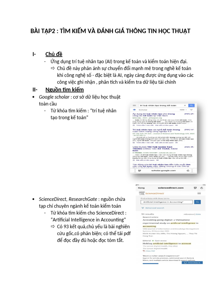 Tmp4ecmx7 Bai Tap2 Tim Kiem Va Danh Gia Thong Tin Hoc Thuat | PDF