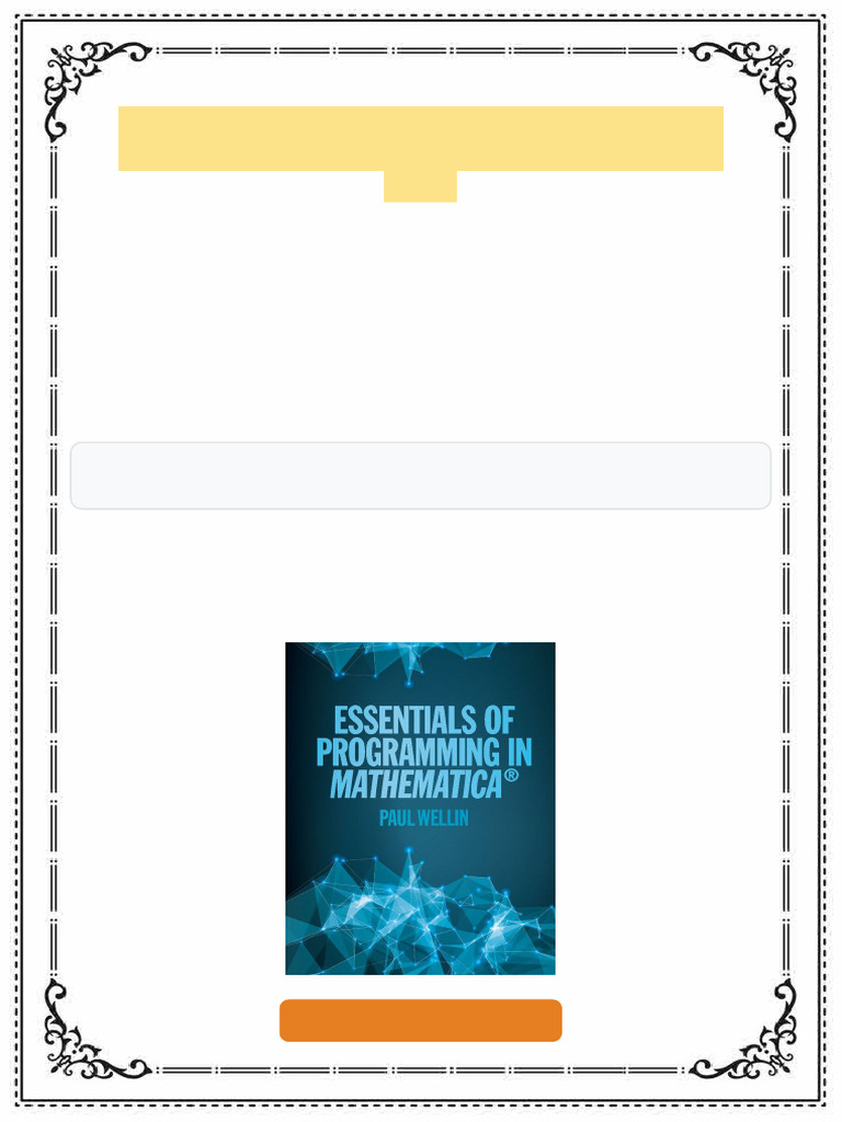 Essentials Of Programming In Mathematica 1st Edition Wellin ebook full ...