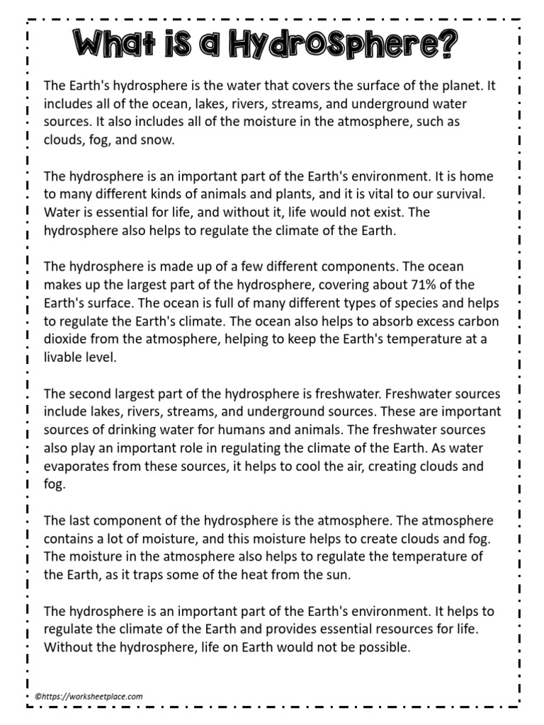 Hydrosphere Reading Passage | PDF