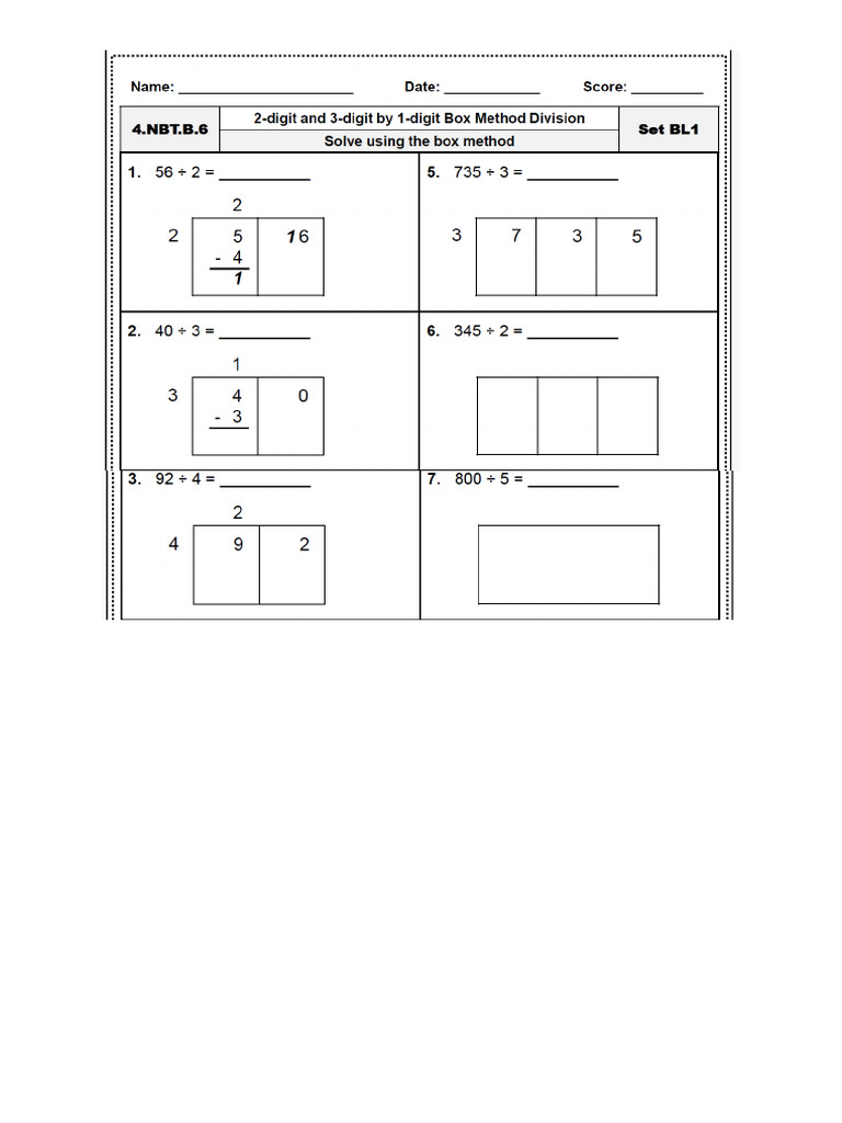 Box Method Division | PDF
