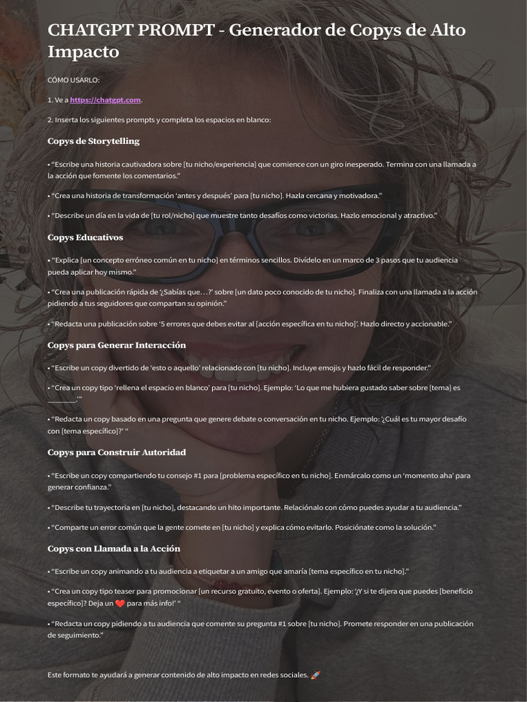 Generador de Copys Efectivos para Redes | PDF