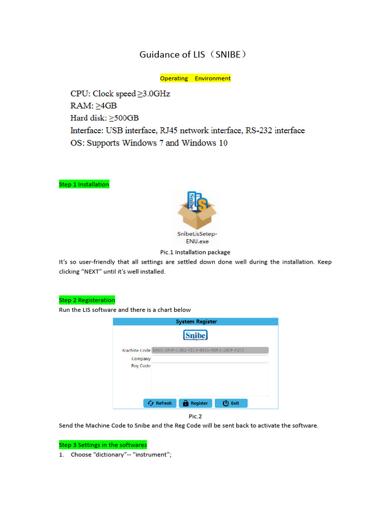 LIS Software Installation Guide | PDF