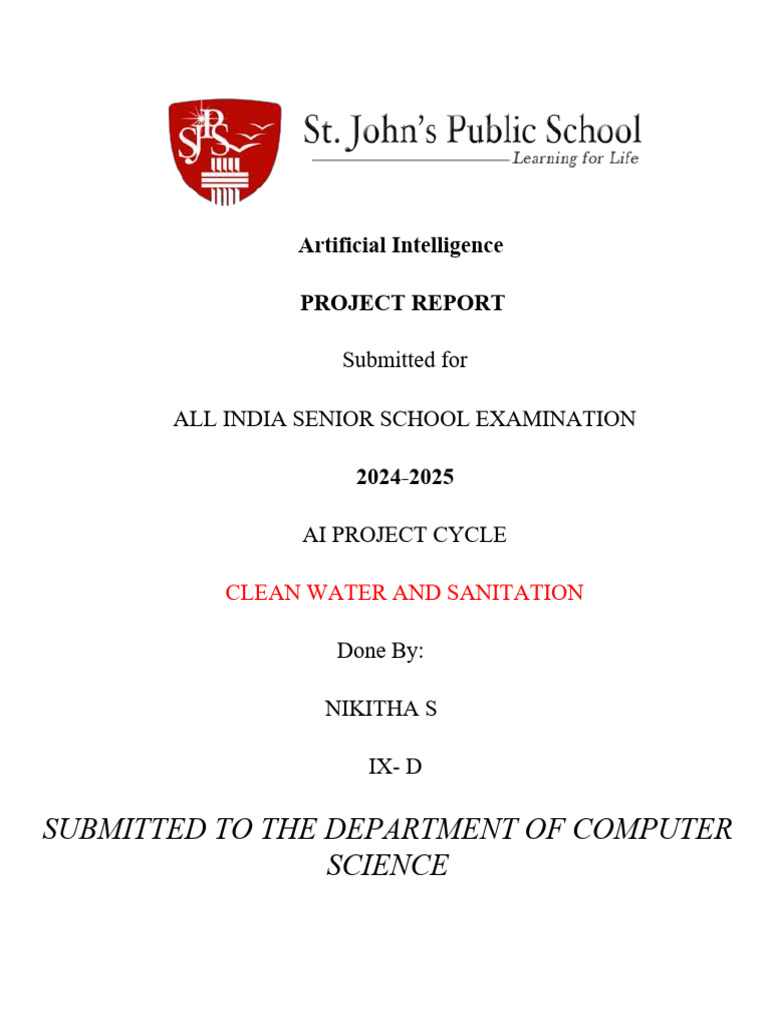 Ai Ix Project Nikitha.s x d | PDF | Artificial Intelligence | Intelligence (AI) & Semantics