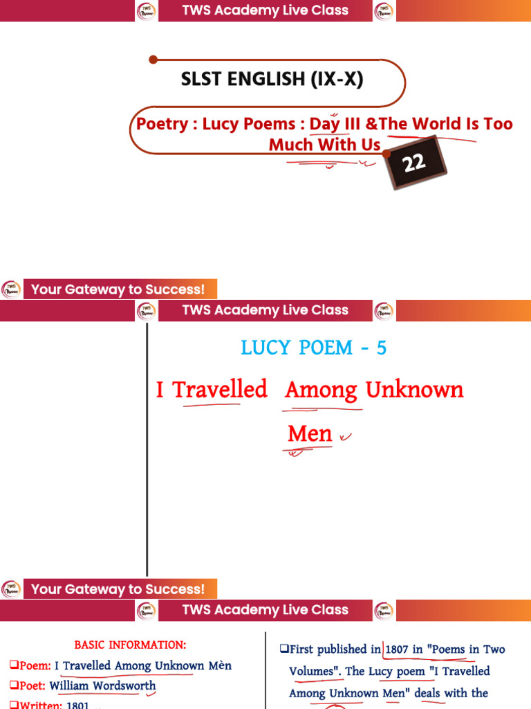L23_ Poetry _ Lucy Poems _ Day III & the World is Too Much With Us ...