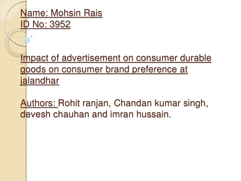 Advertisement Impact on Brand Preference | PDF | Advertising | Consumer ...