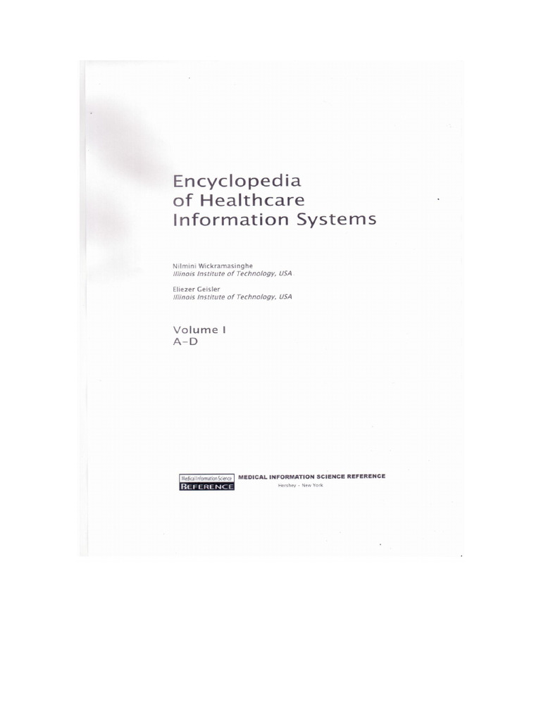 Encyclopedia of Healthcare Informations System | PDF