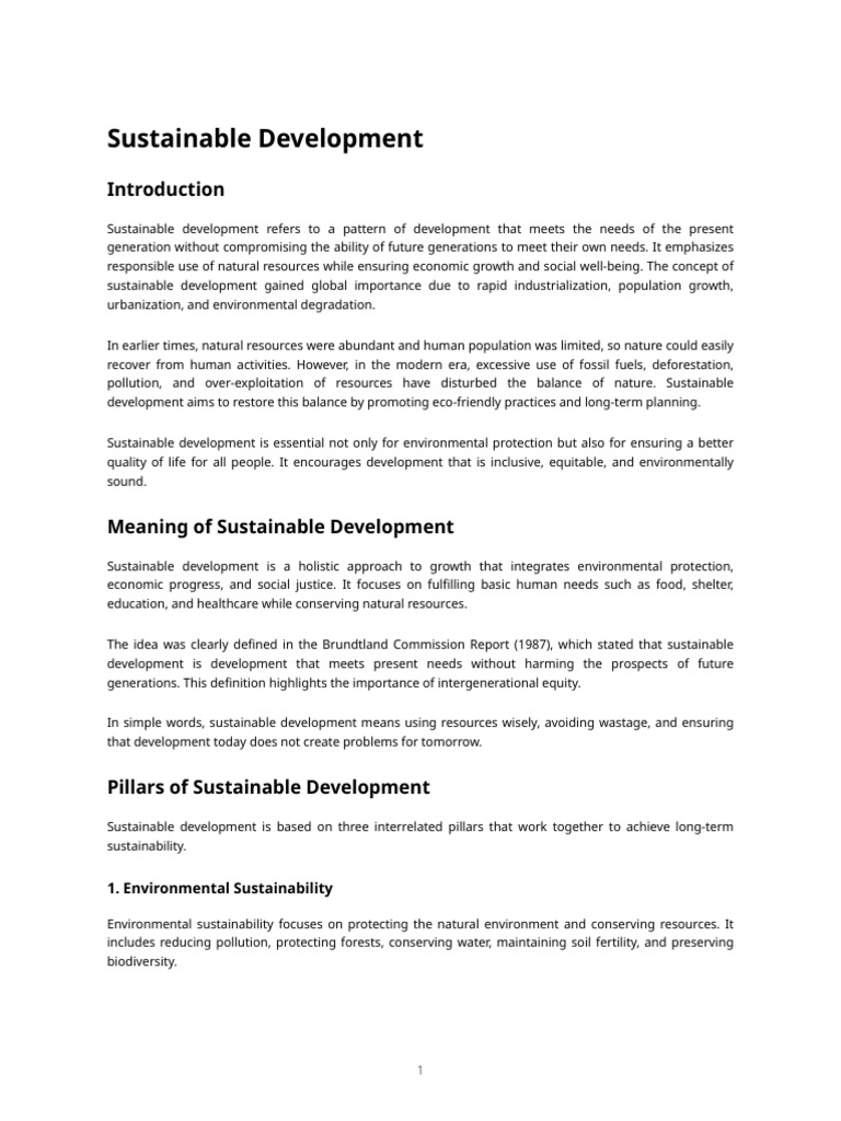 Understanding Sustainable Development | PDF | Sustainability ...