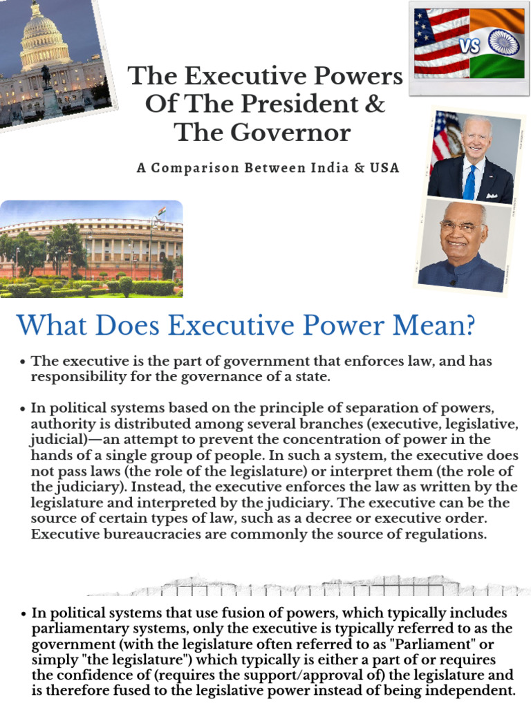The Executive Powers of the President & the Governor | PDF | Executive ...