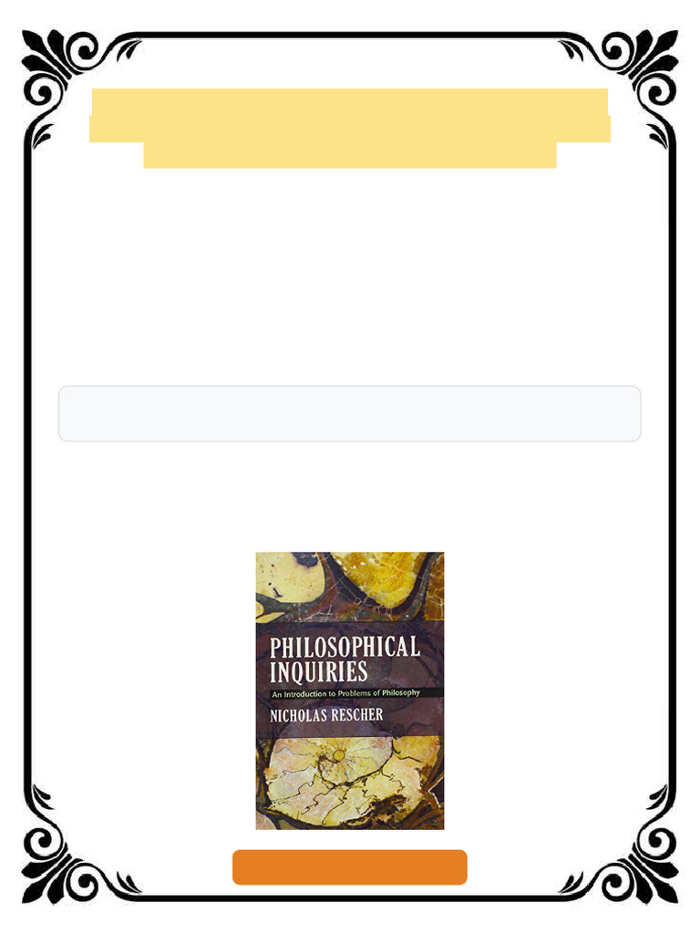 Philosophical Inquiries An Introduction to Problems of Philosophy 1st ...
