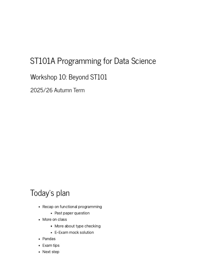 Workshop 10 Slides | PDF | Anonymous Function | Function (Mathematics)