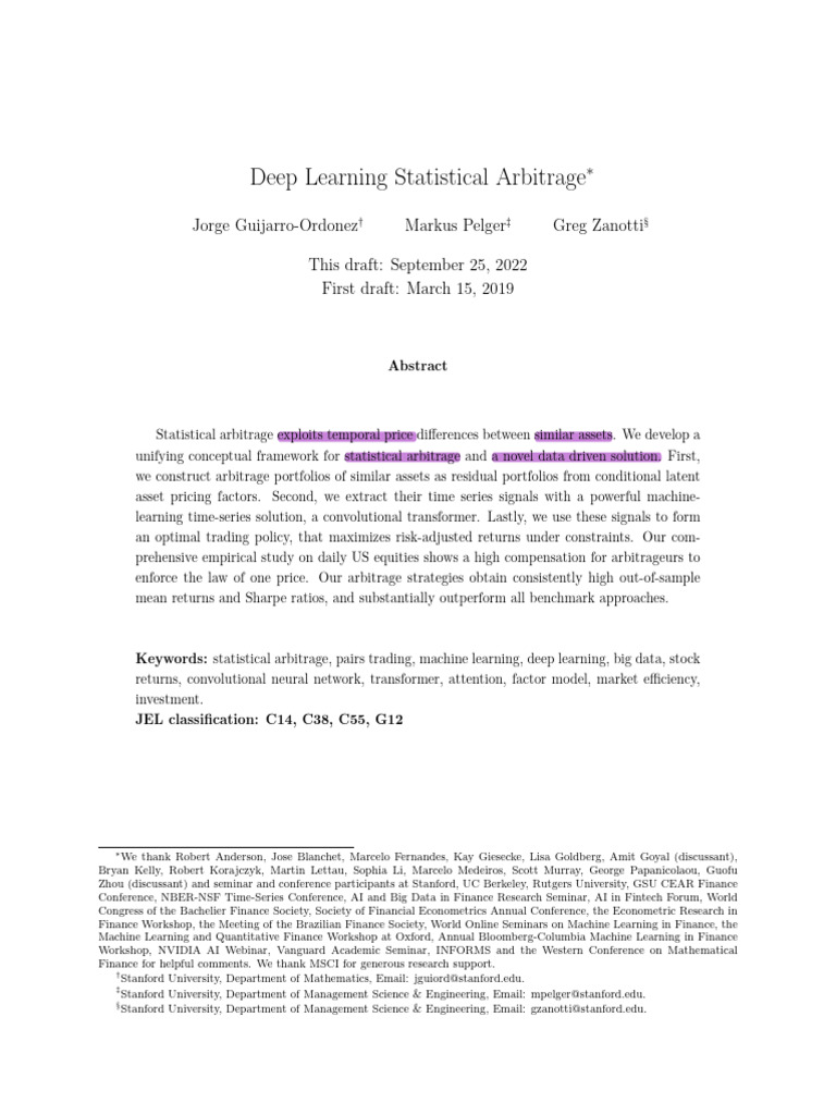 Pairs Trading | PDF | Time Series | Arbitrage