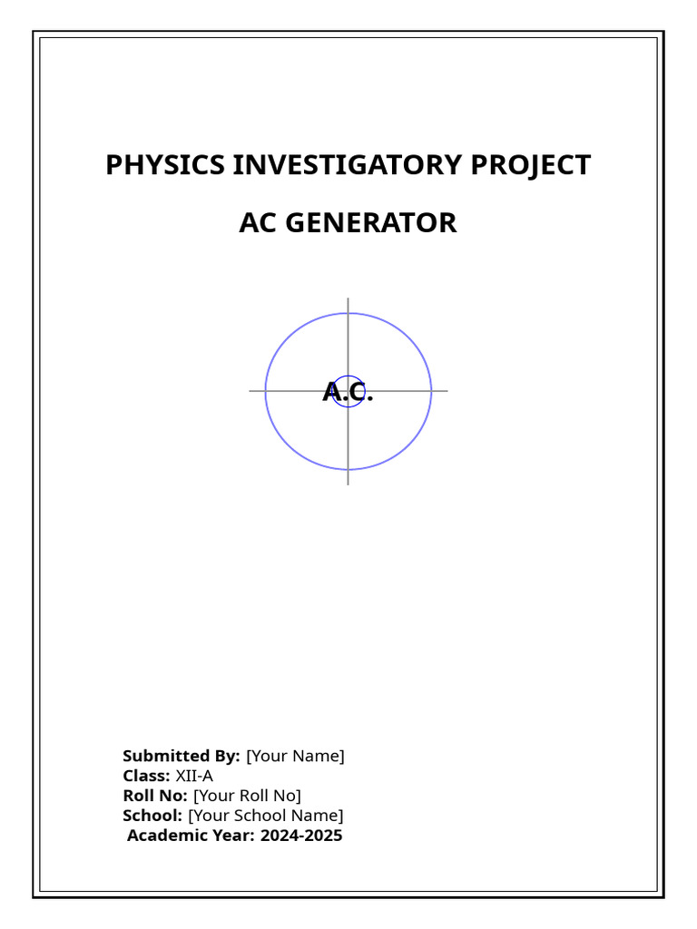 AC Generator Physics Project Overview | PDF | Electromagnetic Induction ...